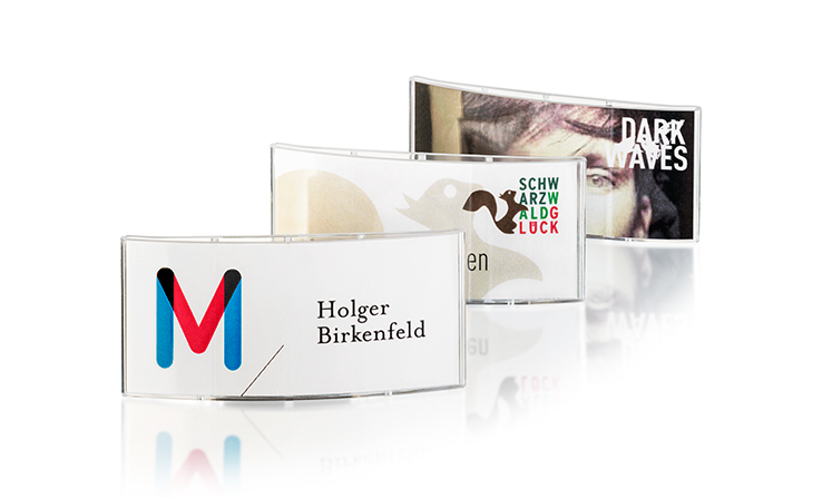 Curved Name Badges with Paper Inserts - B.H. Mayer's IdentitySign GmbH ...
